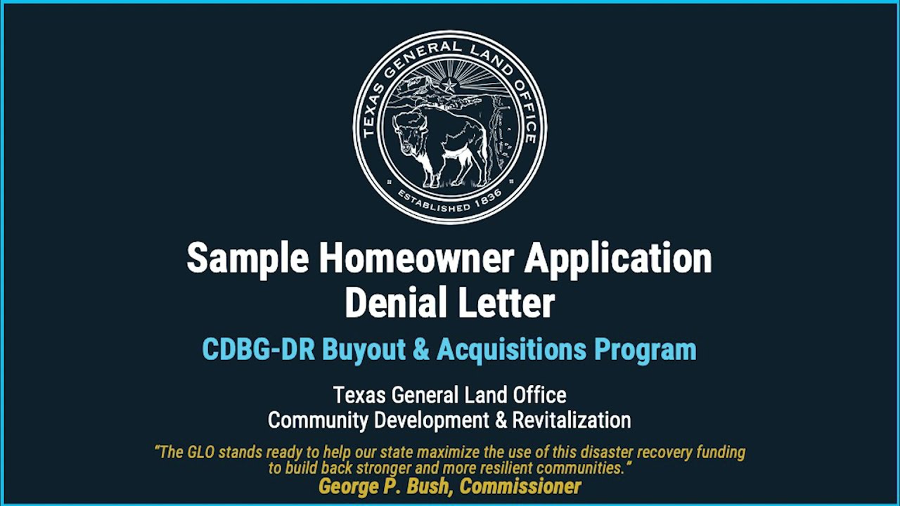 Sample Homeowner Application Denial Letter