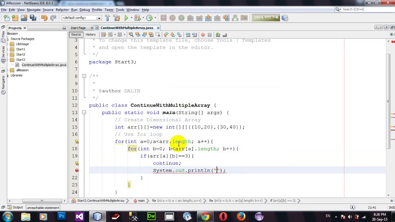How to Use For Loop With Multiple Dimensional Array in Java Netbeans