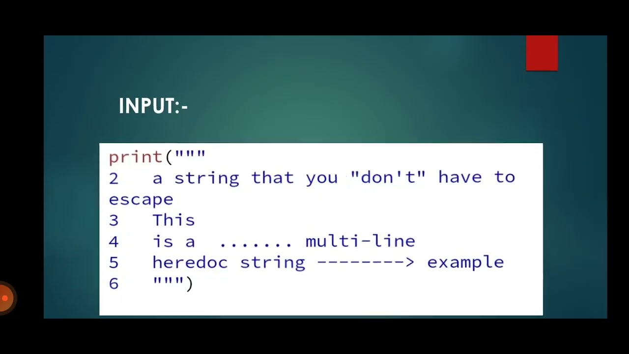 WRITE A PYTHON PROGRAM TO PRINT THE FOLLOWING DOCUMENT SAMPLE STRING