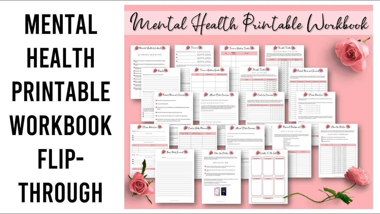 Mental Health Printable Workbook/Journal Flip-Through