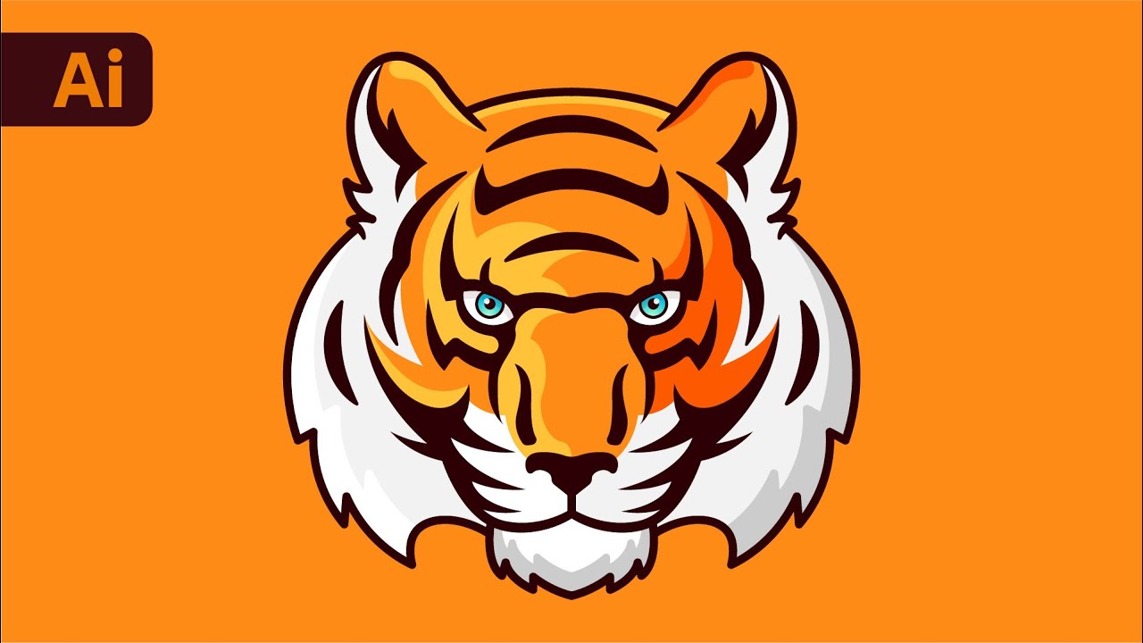 How to Create Tiger From SKETCH TO VECTOR - Adobe Illustrator TUTORIAL