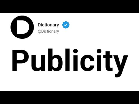 Publicity Meaning In English