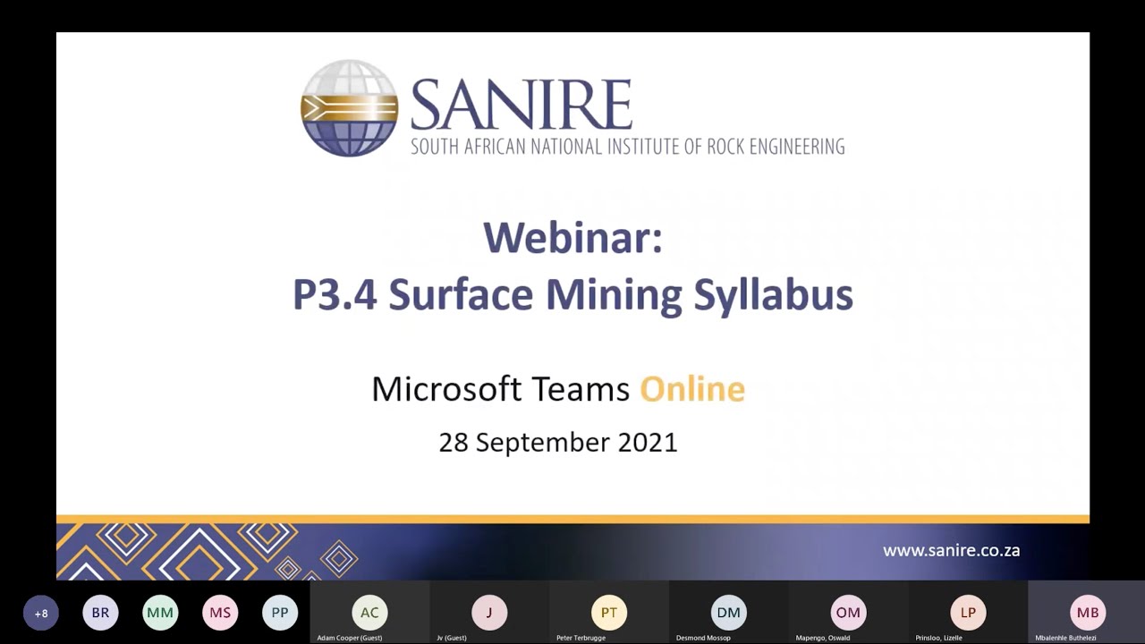 P3 4 Surface Mining Syllabus 20210928 SANIRE Meeting Recording