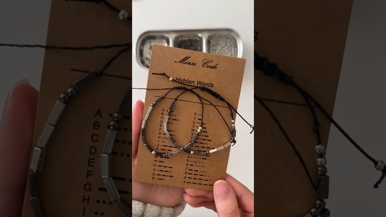 Let’s make a Morse Code Bracelet  🤍🖤 #artsandcrafts #bracelet