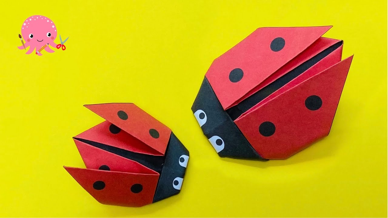 Very Easy Origami Ladybug | FREE Printable Design | Paper Ladybug Tutorial for Kids