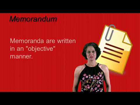Unit #1, Video #1: Definition of "Memorandum"