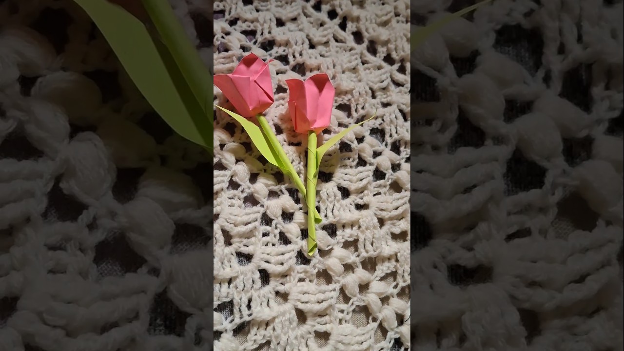 Sticky-note tulips tutorial ೀ🌷༯ #diy #origami #papertulip