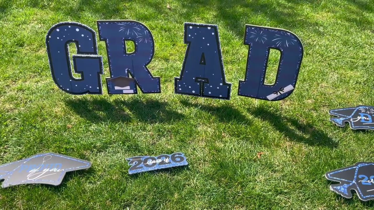 Graduation 2026 Yard Sign Setup & Review | Easy Lawn Decor for Graduation Party
