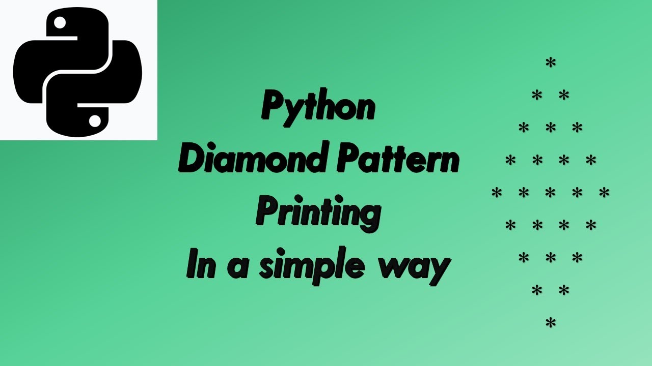 Diamond Pattern Printing Program -Stars in Diamond Shape | Python Programming Tutorial for Beginners