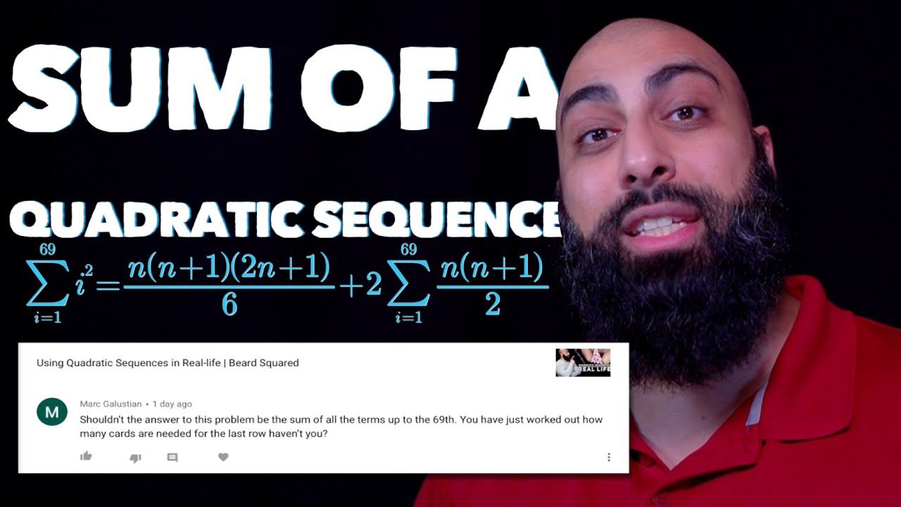 Easy way to find the Sum of a Quadratic Sequence using EXCEL, sigma notation | Beard Squared