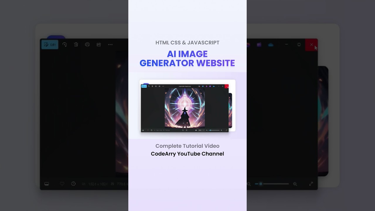 Text to Image AI Generator Using HTML CSS & JavaScript #html #javascript #website #programming