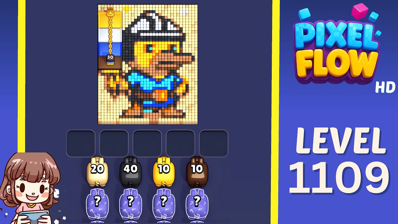 Pixel Flow Level 1109 Solution Walkthrough