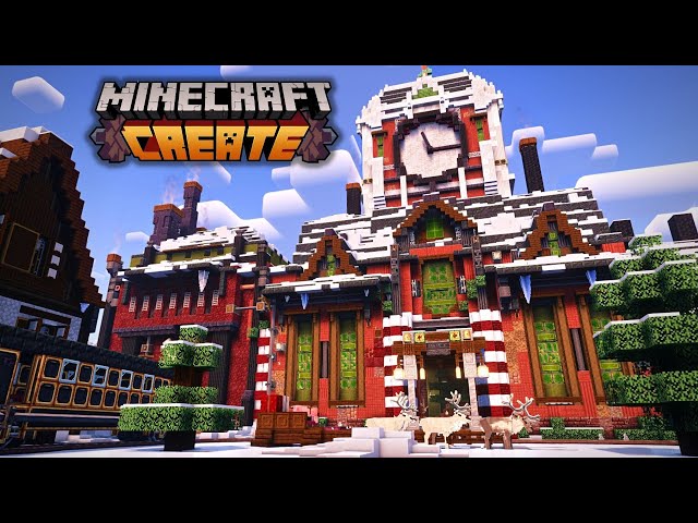 SANTA'S WORKSHOP - Christmas Build with the Create Mod Minecraft Map