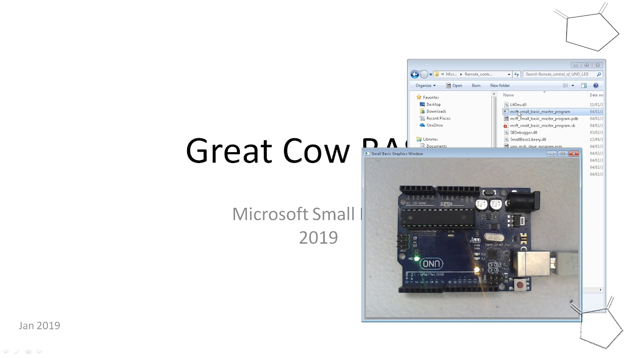 Great Cow BASIC and Microsoft Small BASIC.  A simple communications application