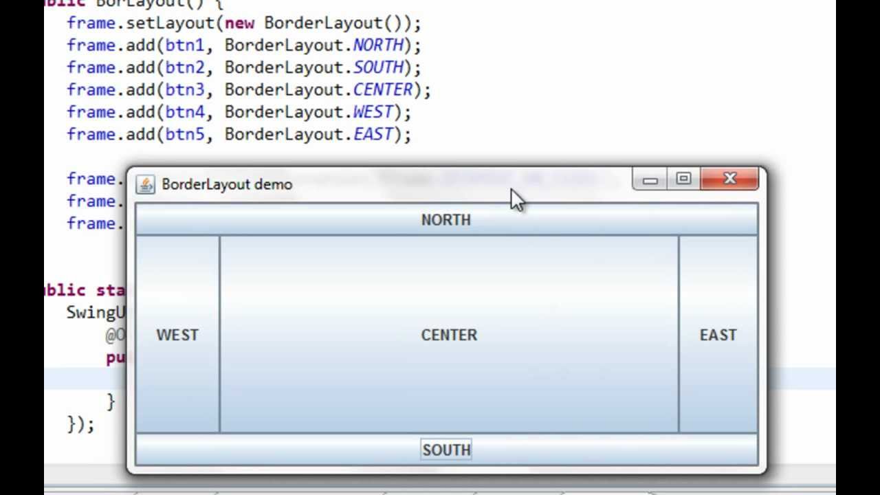 Java swing GUI tutorial #15: BorderLayout