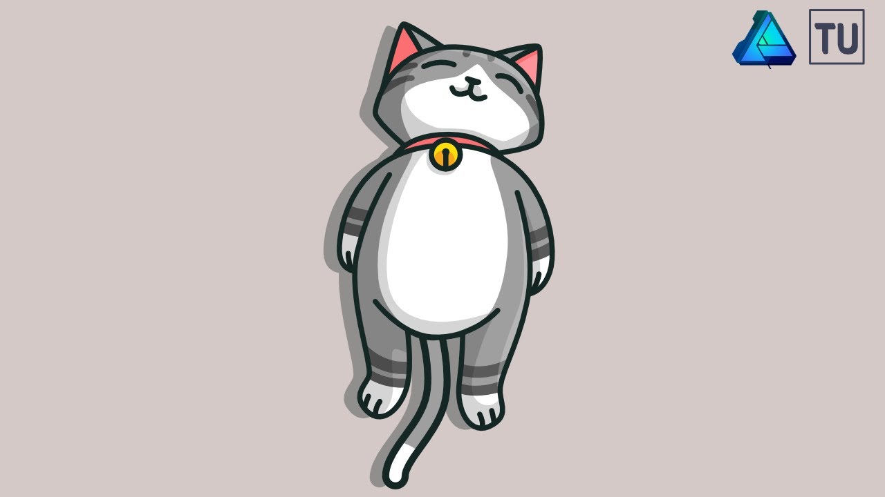 Sleeping Cat Vector Illustration in Affinity Designer