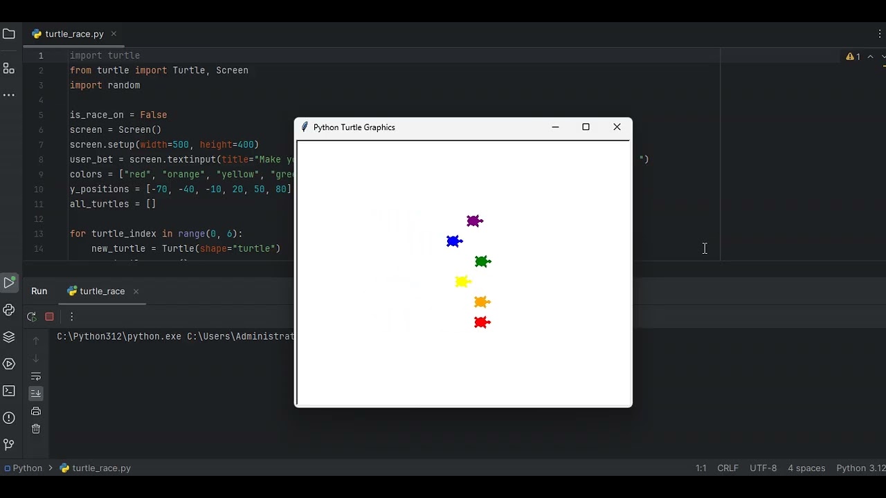 Turtle Race in Python Turtle GUI