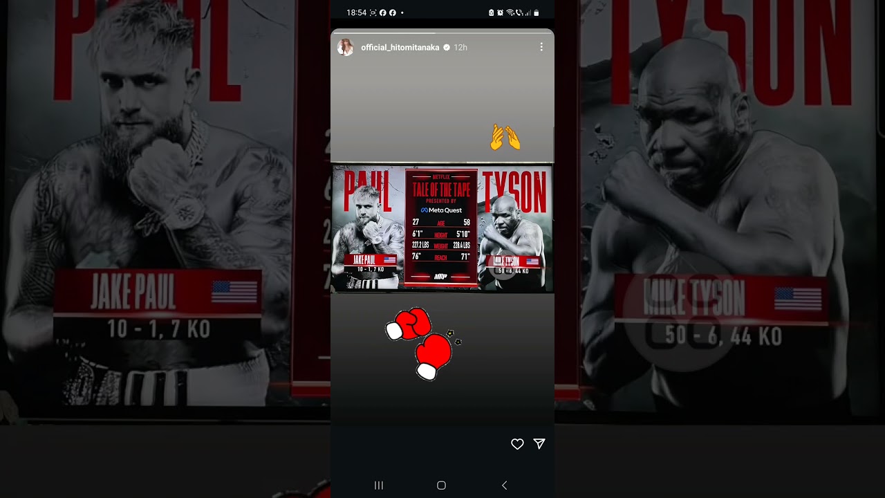 🇯🇵Hitomi Tanaka🇯🇵 Instagram Story (Ep 1) - 🇺🇲Jake Paul🇺🇲 vs 🇺🇲Mike Tyson🇺🇲 (Boxing Fight)