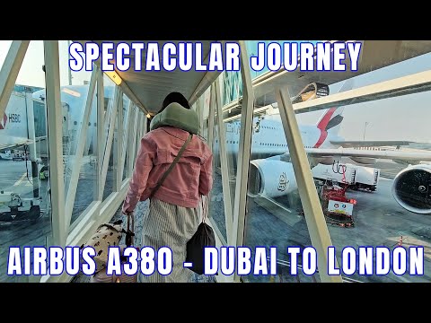 Spectacular Journey on Emirates Airbus A380 | Dubai to London | Economy Class Flight Experience
