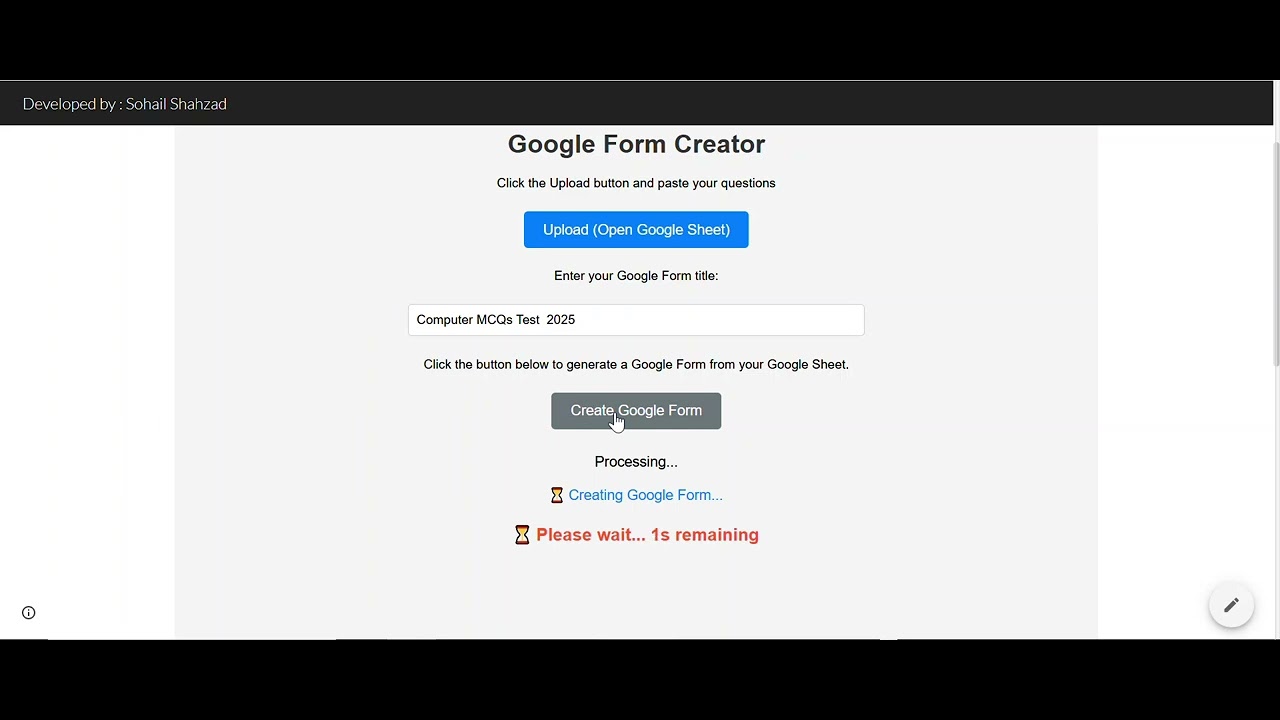 Create Google form MCQs Test / Quiz by google sheet