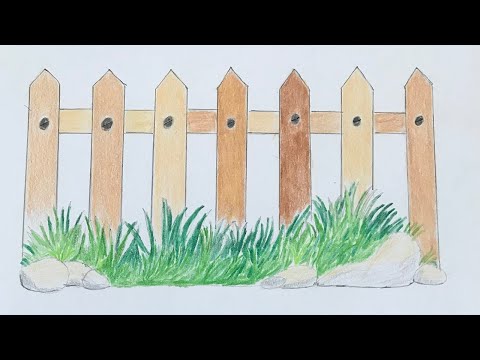 How to Draw A Fence Step by Step – I'm Youtuber – Follow my videos to ...