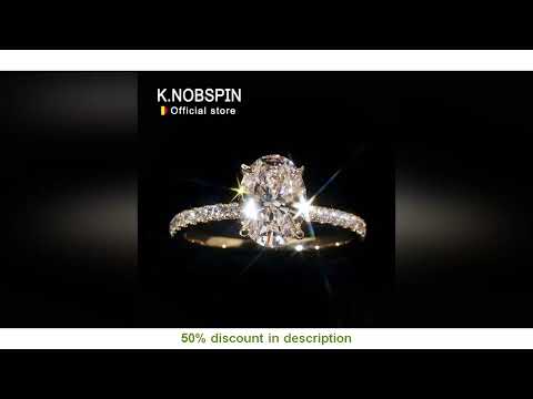 Latest Products You Must Know! KNOBSPIN 1/2/3ct D Color Oval Cut Moissanite Ring S925 Sterling Sli