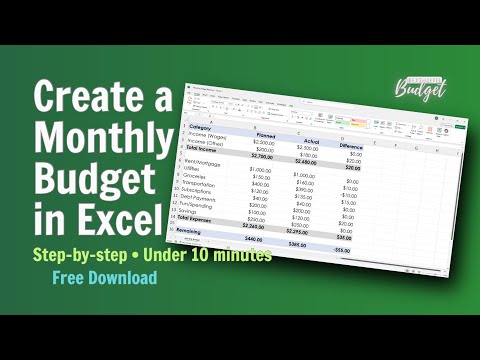 Create a Monthly Budget in Excel (Tutorial – Under 10 Minutes!)