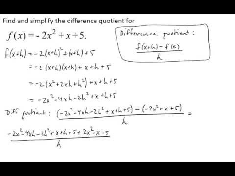 Find and Simplify a Function's Difference Quotient