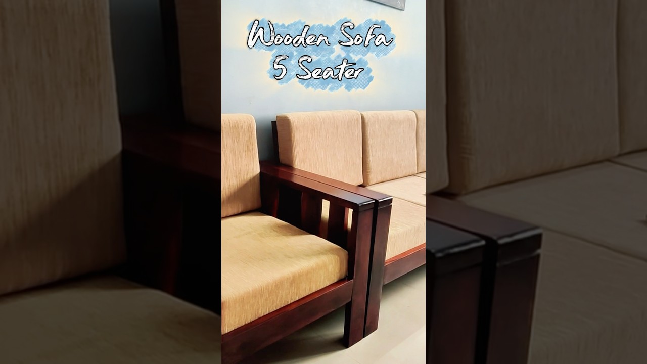 Wooden Sofa 5 Seater 💥 Best in Quality & Comfort 👌🏻Must Buy 👍 #sofa #woodenfurniture #woodensofa