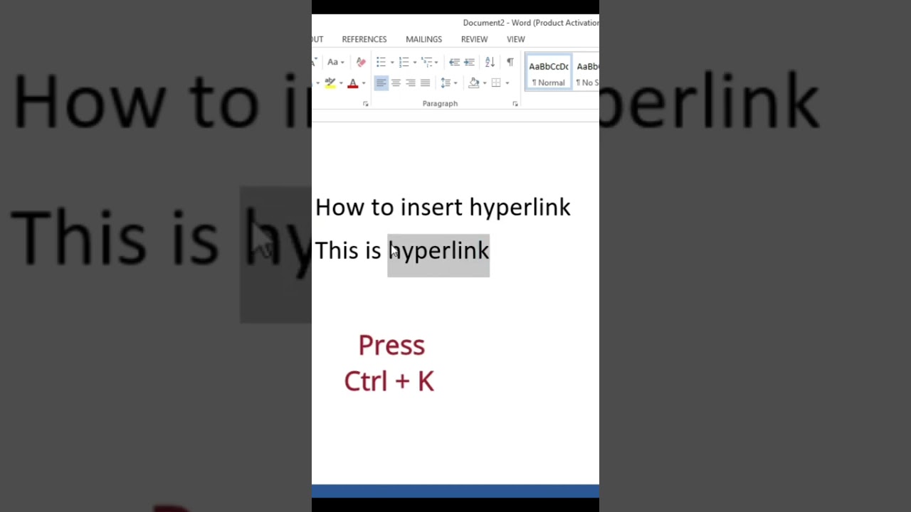 How to insert Hyperlink in a Word document  #shorts #youtubeshorts