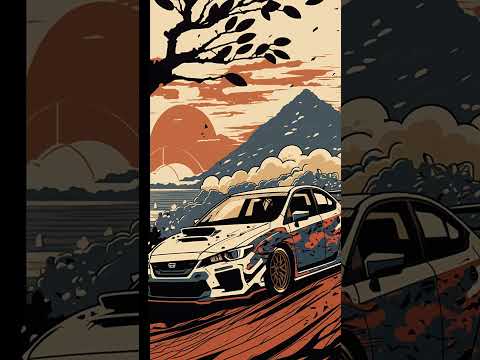 Subaru Impreza in Ukiyo-e Style