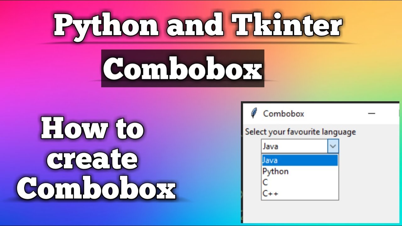 How to create Combobox |Python and Tkinter GUI