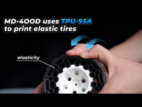How to print different materials PETG and TPU in an Elastic Tire on MINGDA IDEX MD-400D 3D Printer?