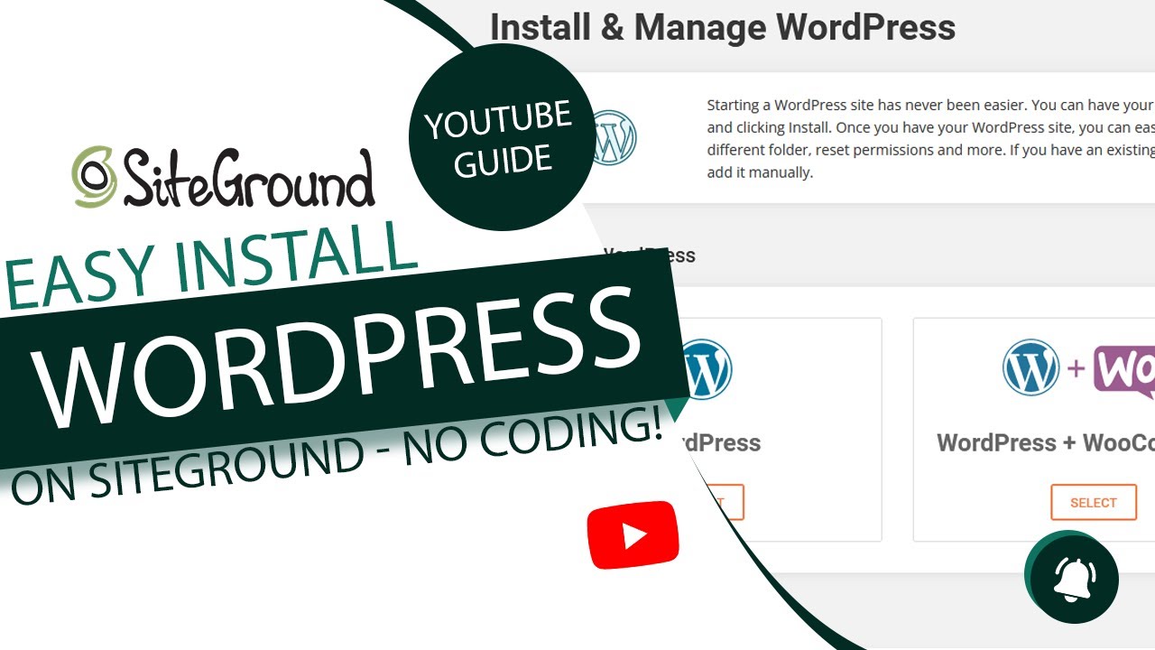 Install WordPress Fast (IN LESS THAN 30 SECONDS) and Easy  (3 CLICKS) with SiteGround Site Tools
