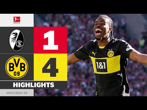 Chukwuemeka Debut-Goal! | SC FREIBURG - BORUSSIA DORTMUND | Highlights | Matchday 28 – Bundesliga