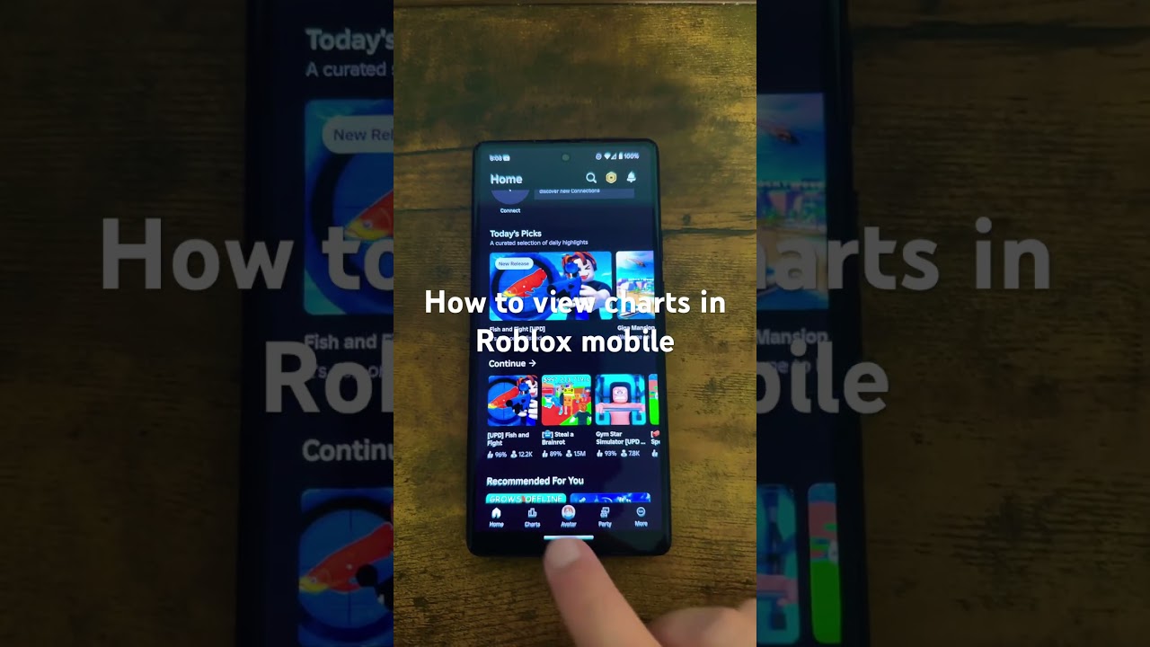 How to view charts in Roblox mobile