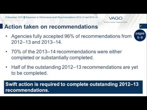 Responses to Performance Audit Recommendations: 2012–13 and 2013–14