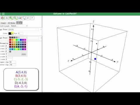 Graph Points in 3D Using 3D Calc Plotter