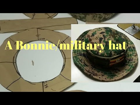 How to Draft, cut and sew Bonnie Hat #Military Hat