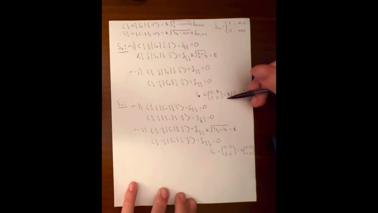 Constructing the Pauli spin matrices for a particle of spin 1/2 (Quantum Mechanics)