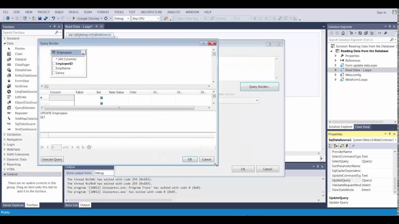ASP.net Database - DataSource and GridView Controls