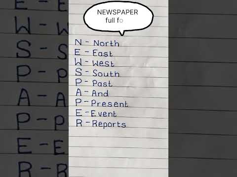 NEWSPAPER FULL FORM || Full form of Newspaper #shorts #viral #trendingshorts #fullform