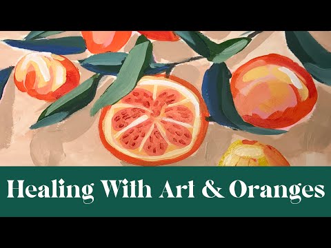 Expressive Modern Oranges, Painting with a limited colour palette  in Acrylics