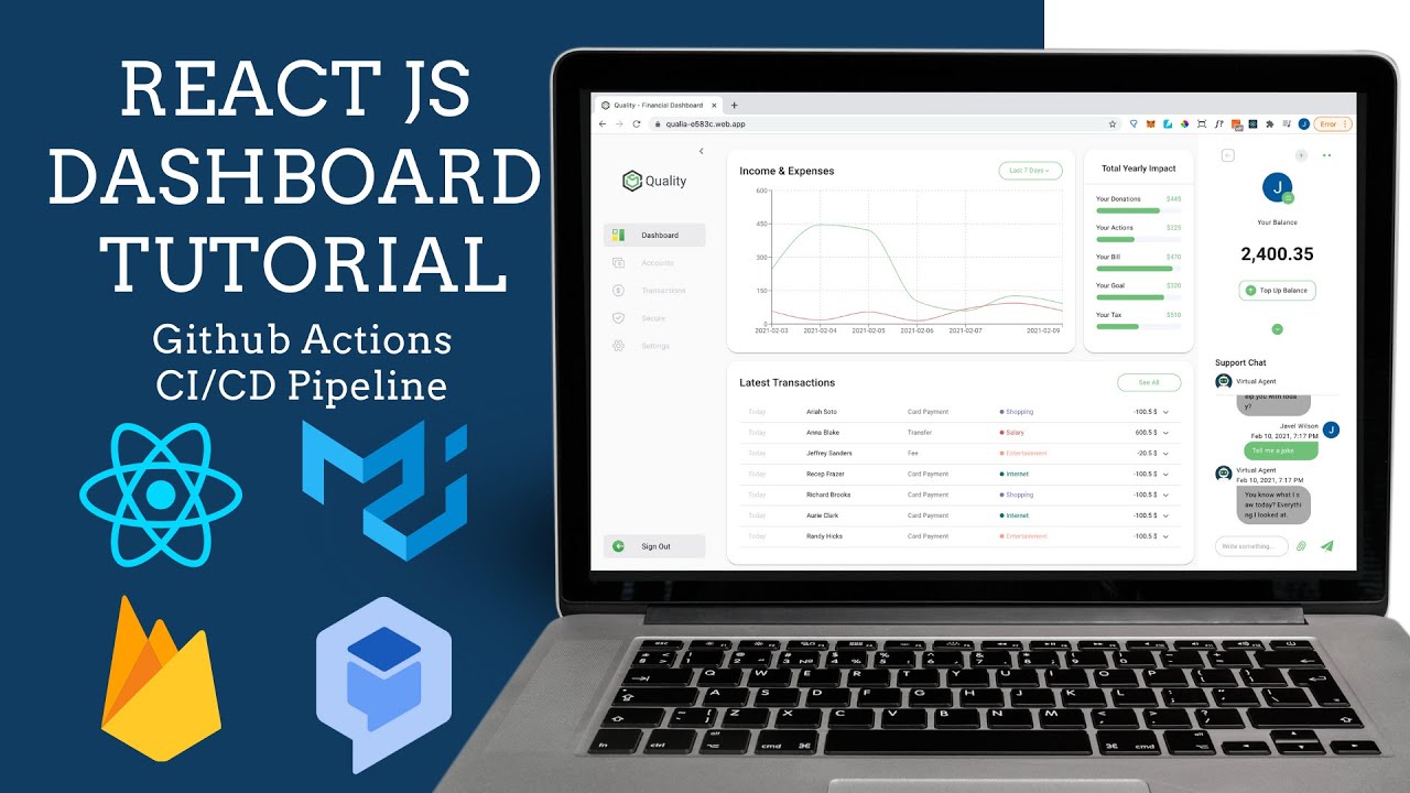 React JS, Material UI & Firebase Dashboard Tutorial #1 - CI CD
