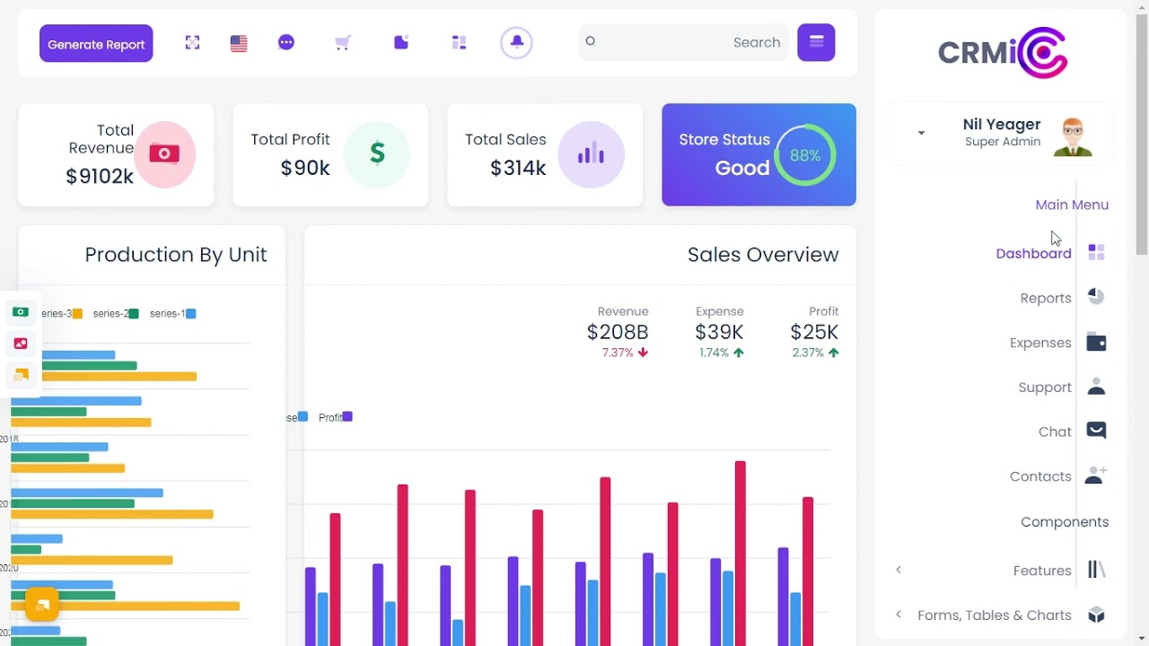 Sales Dashboard Bootstrap 5 Admin Template with RTL Light Theme