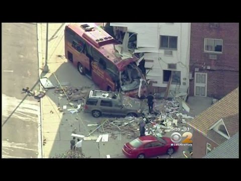Bus Slams Rego Park Building