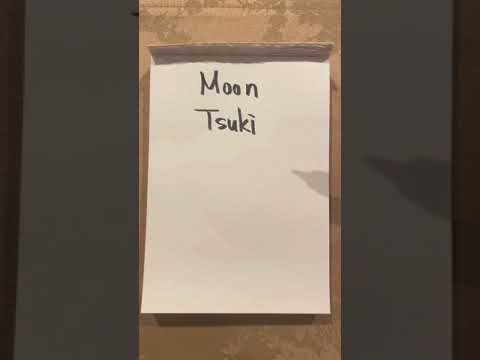 Japanese Hiragana Katakana and Kanji Writing "Moon"