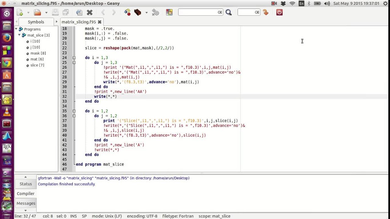 Fortran Programming Tutorials (Revised) : 037 : Fortran Array Indexing, Printing arrays