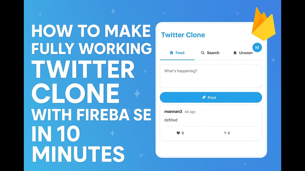 How to make twitter clone with firebase with (source code)