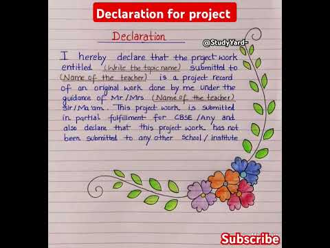 Declaration for project l how to write declaration for project